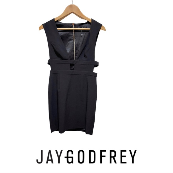 JAYGODFREY | Dresses | Nwot Jay Godfrey Sexy Black Side Cutouts Bodycon ...